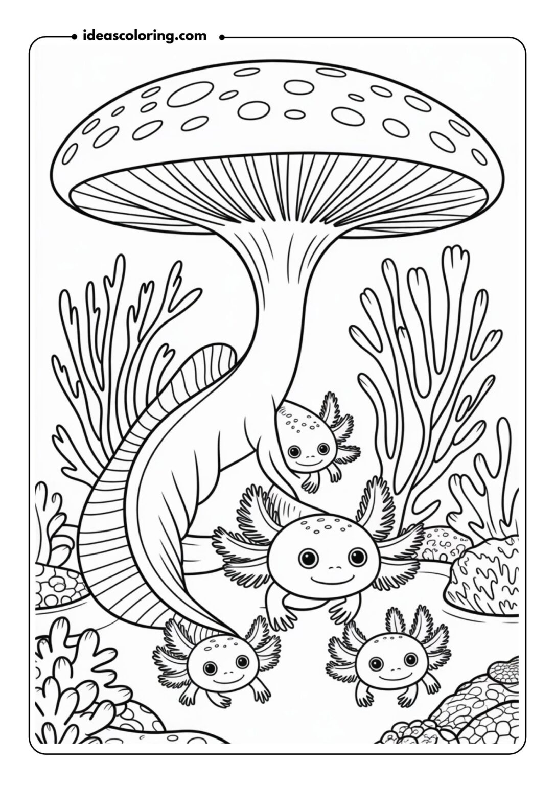 +50 Free Axolotl Coloring Pages - Printable PDF Downloads