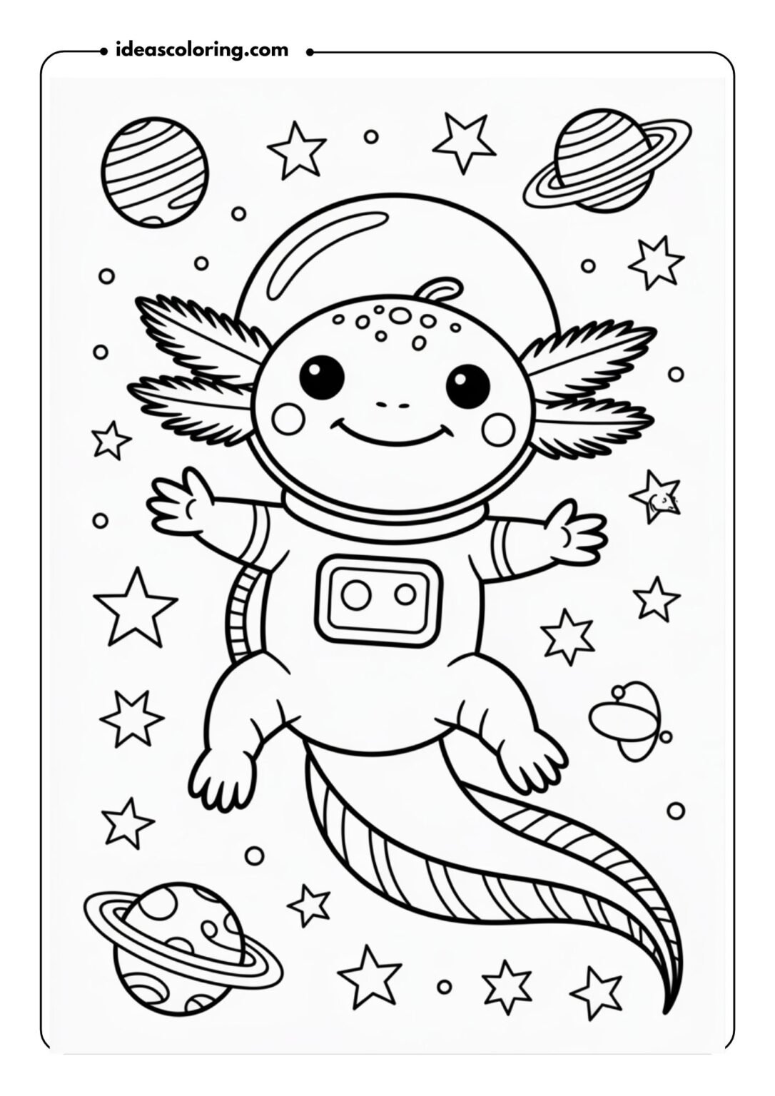 +50 Free Axolotl Coloring Pages - Printable PDF Downloads