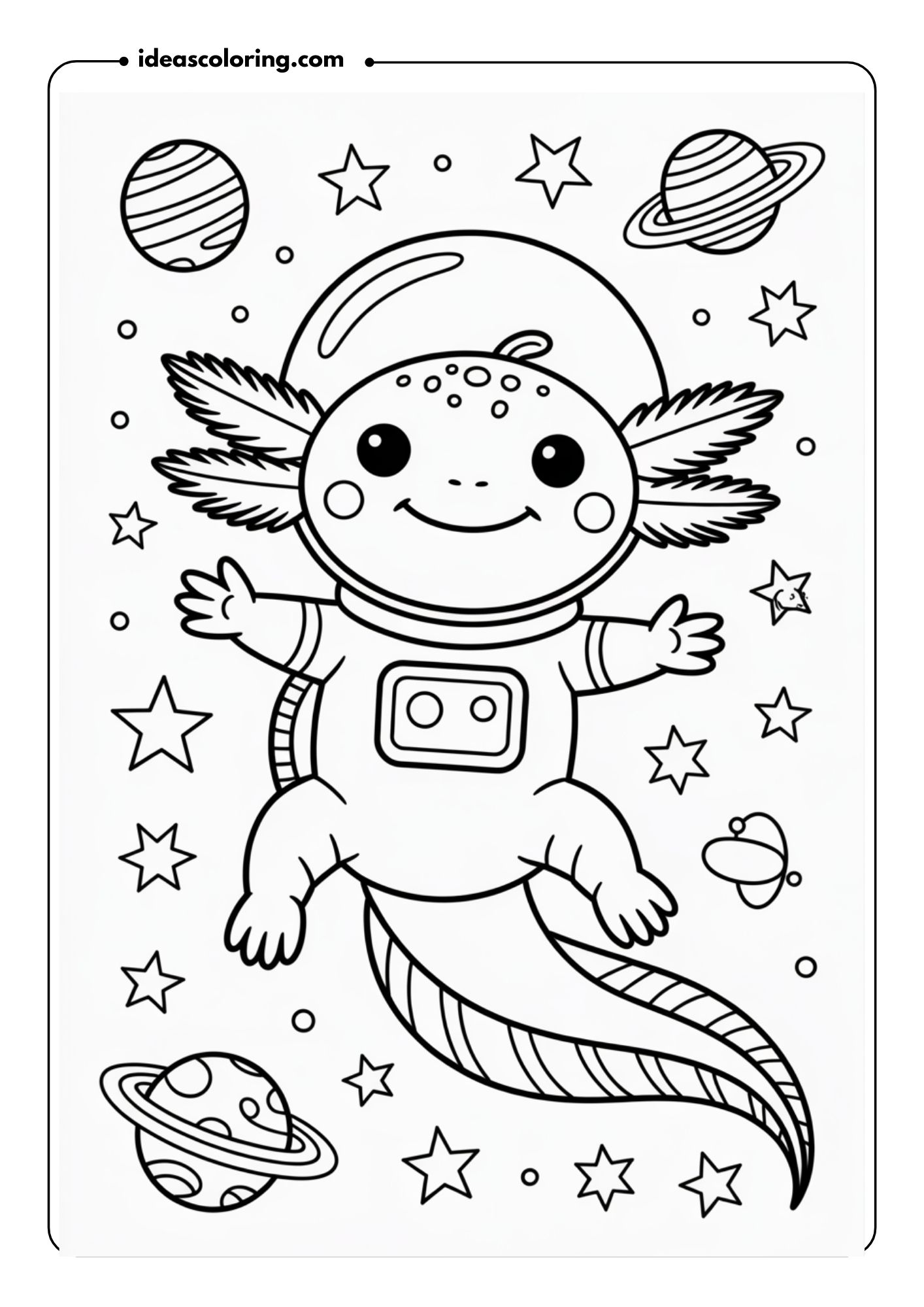 +50 Free Axolotl Coloring Pages - Printable PDF Downloads
