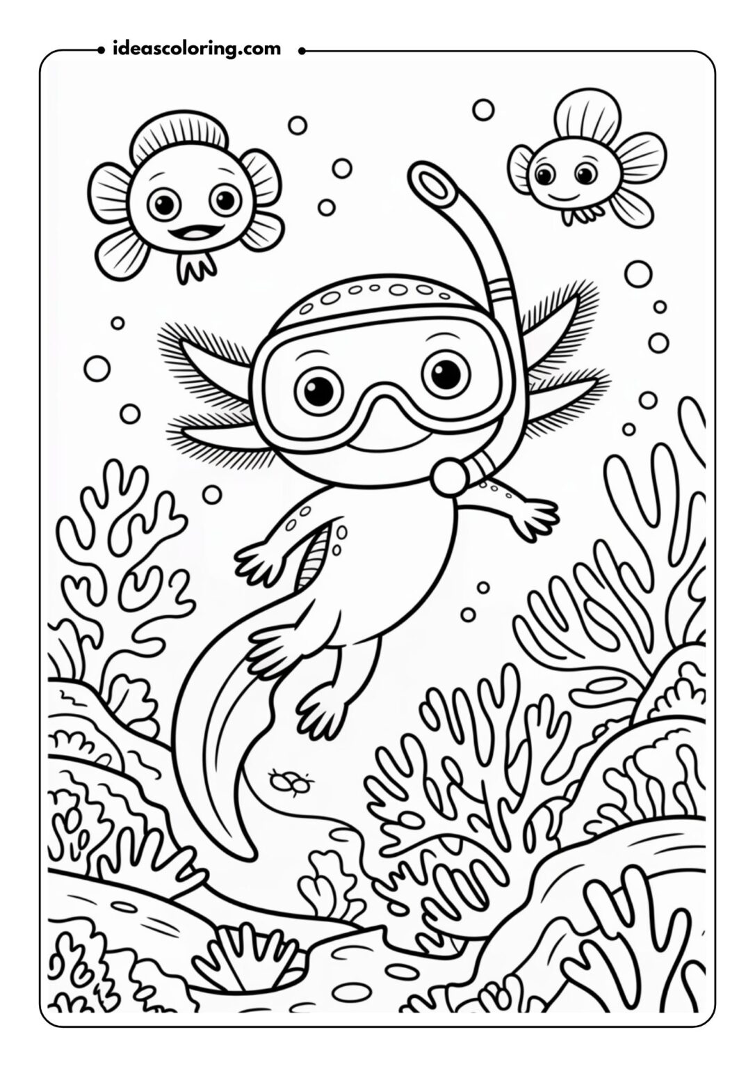 +50 Free Axolotl Coloring Pages - Printable PDF Downloads