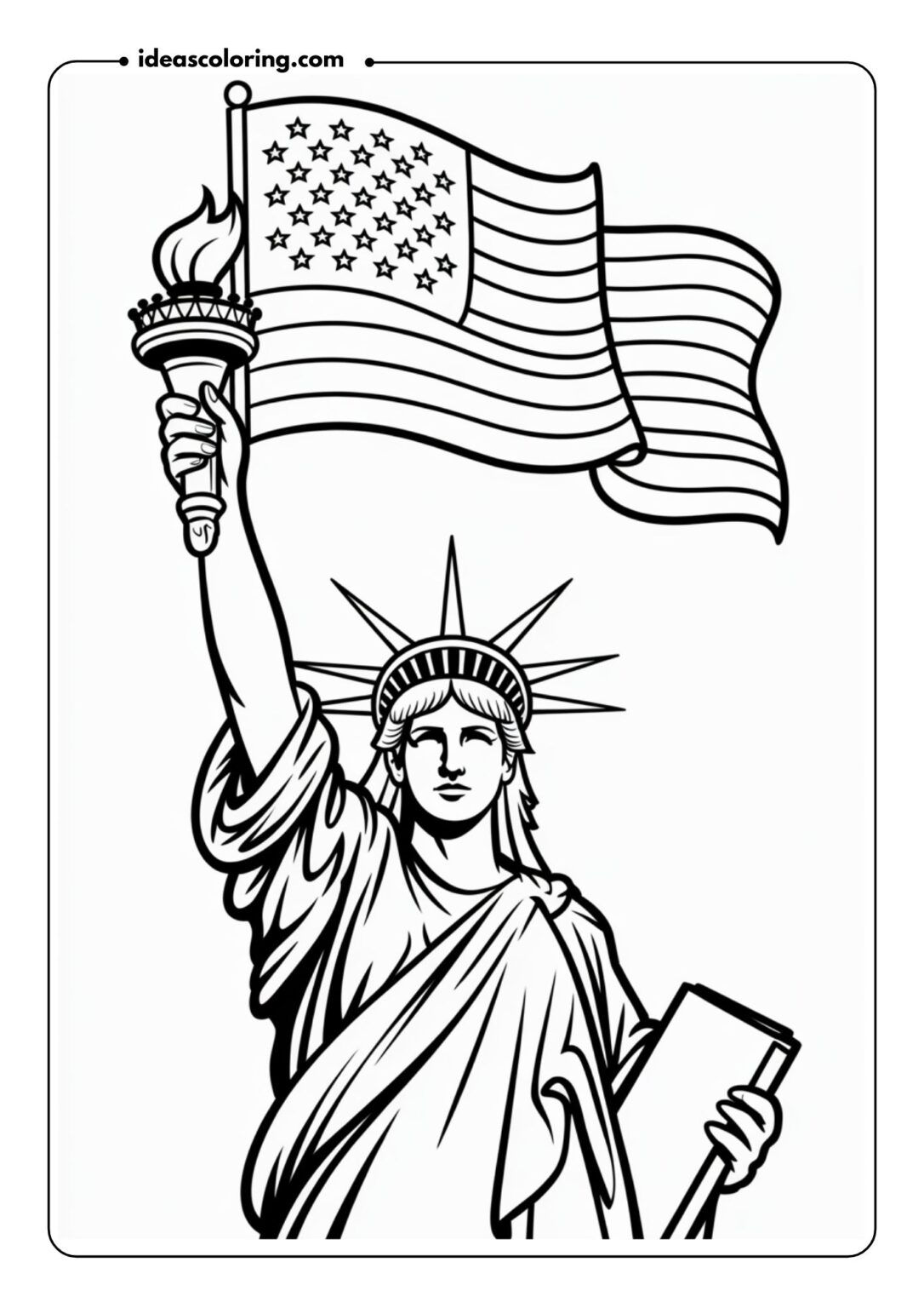 20+ Free American Flag Coloring Pages for Kids & Adults