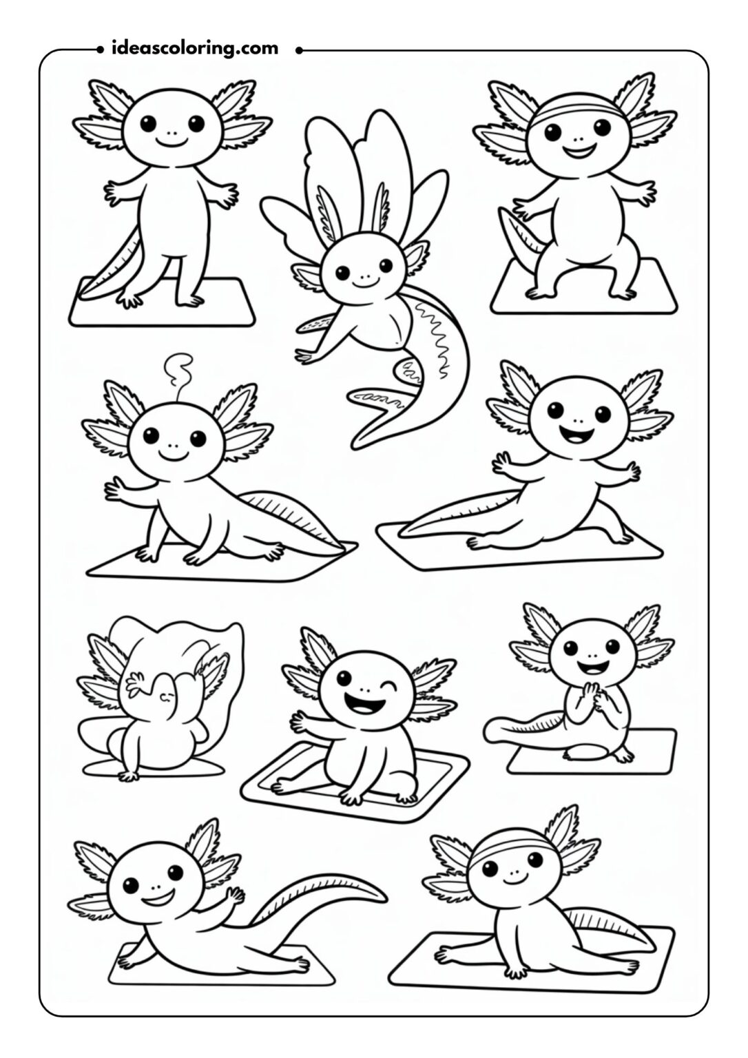 +50 Free Axolotl Coloring Pages - Printable PDF Downloads
