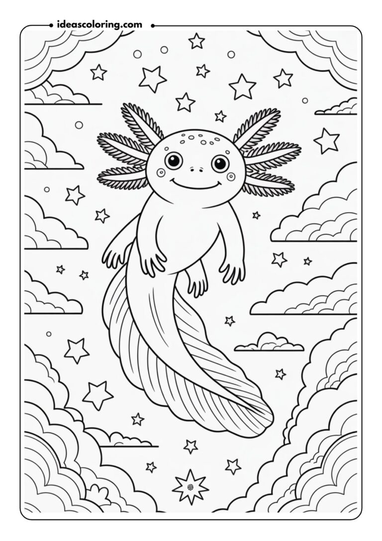 +50 Free Axolotl Coloring Pages - Printable PDF Downloads