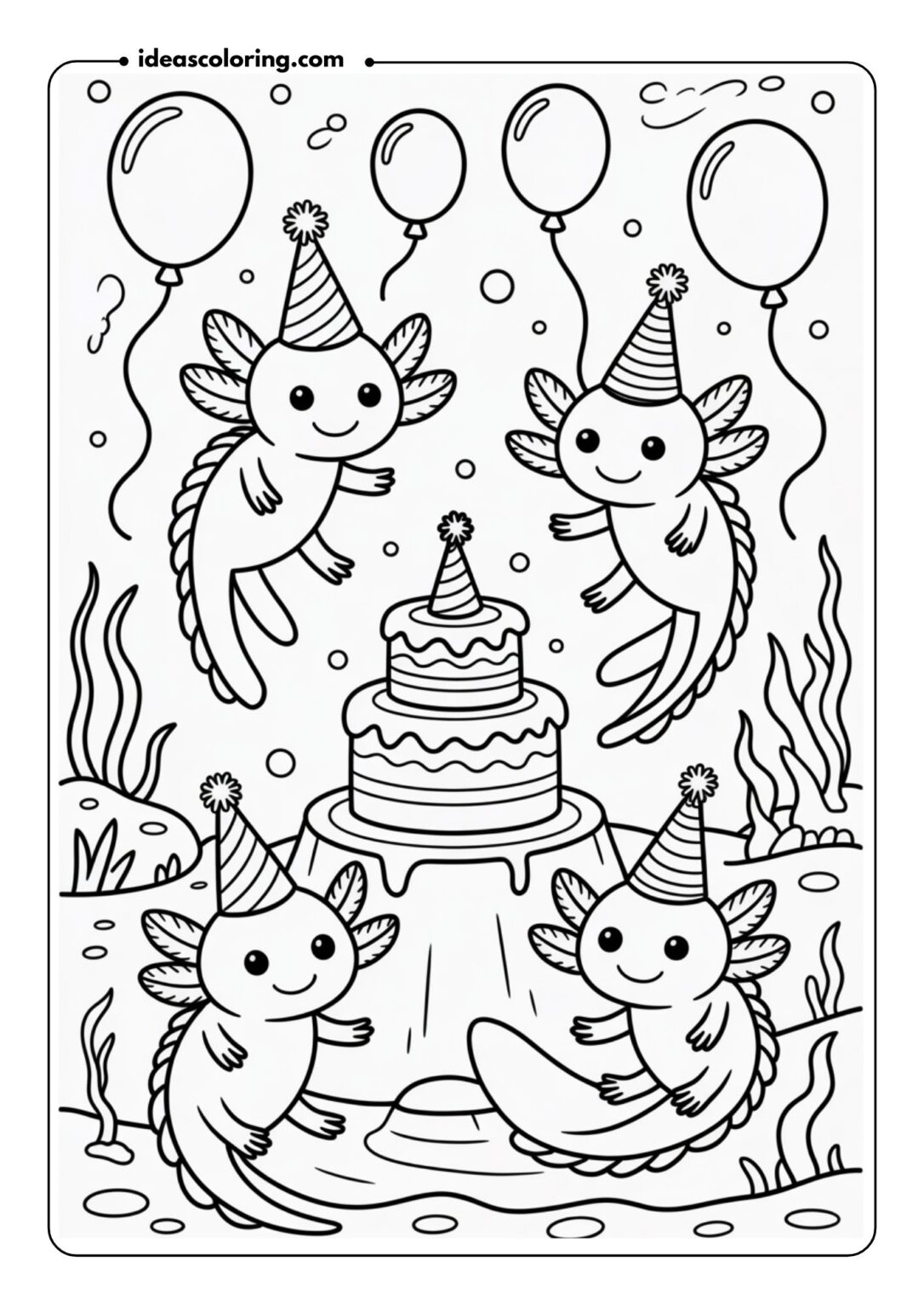 +50 Free Axolotl Coloring Pages - Printable PDF Downloads