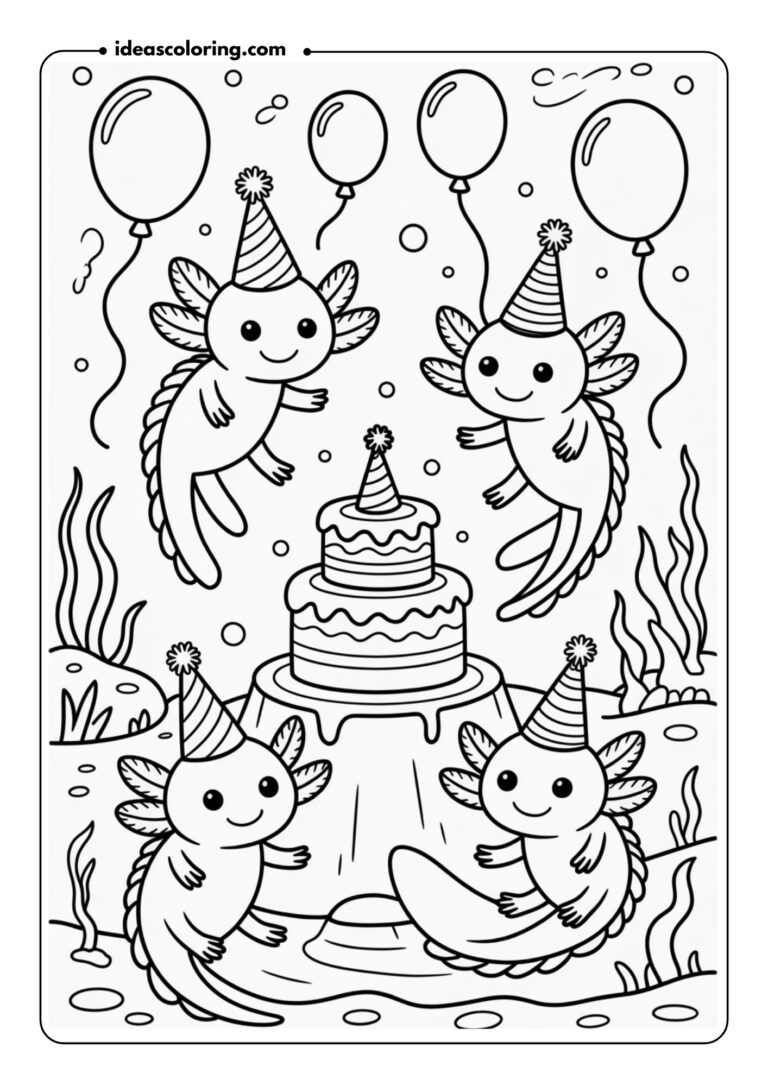 +50 Free Axolotl Coloring Pages - Printable PDF Downloads