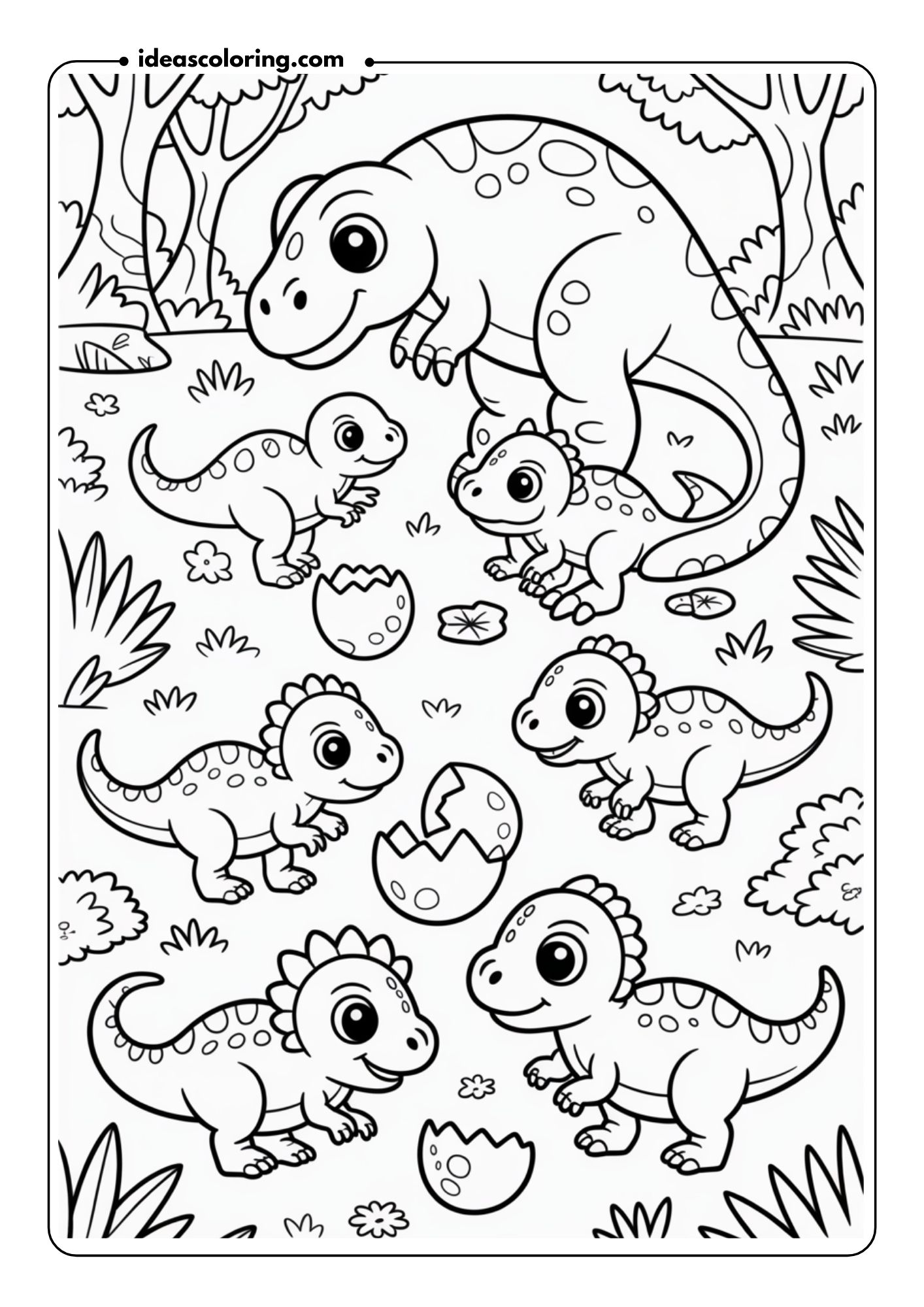 100+ Free Printable Dinosaur Coloring Pages: