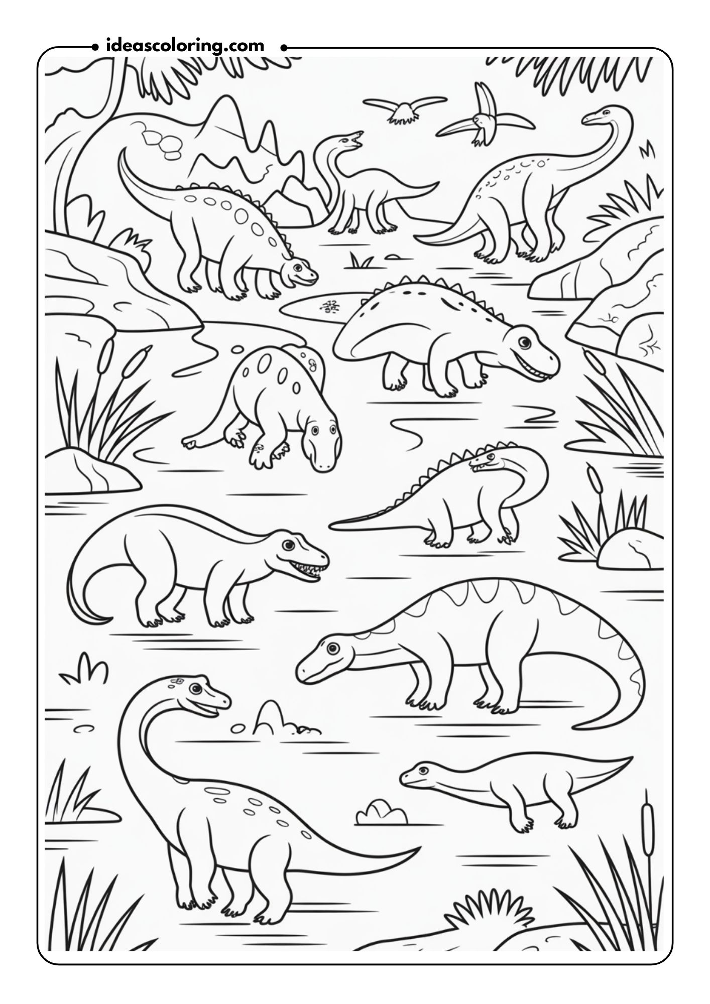 100+ Free Printable Dinosaur Coloring Pages: